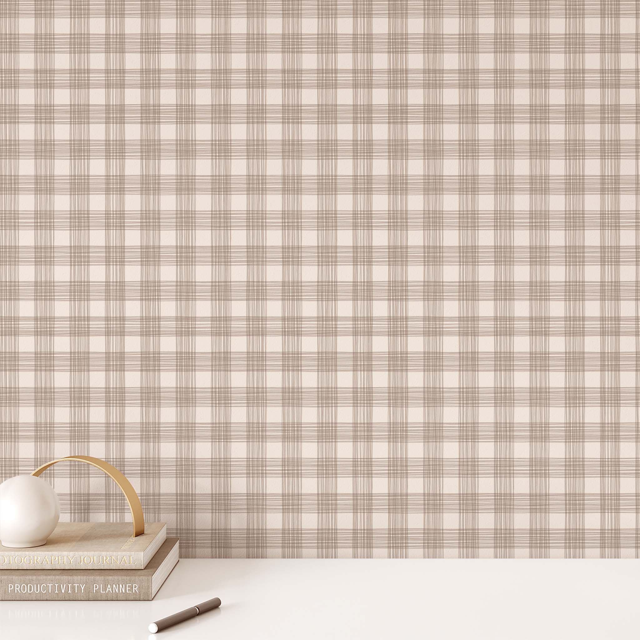 Checked Marks Wallpaper - Copper – Ayara Home