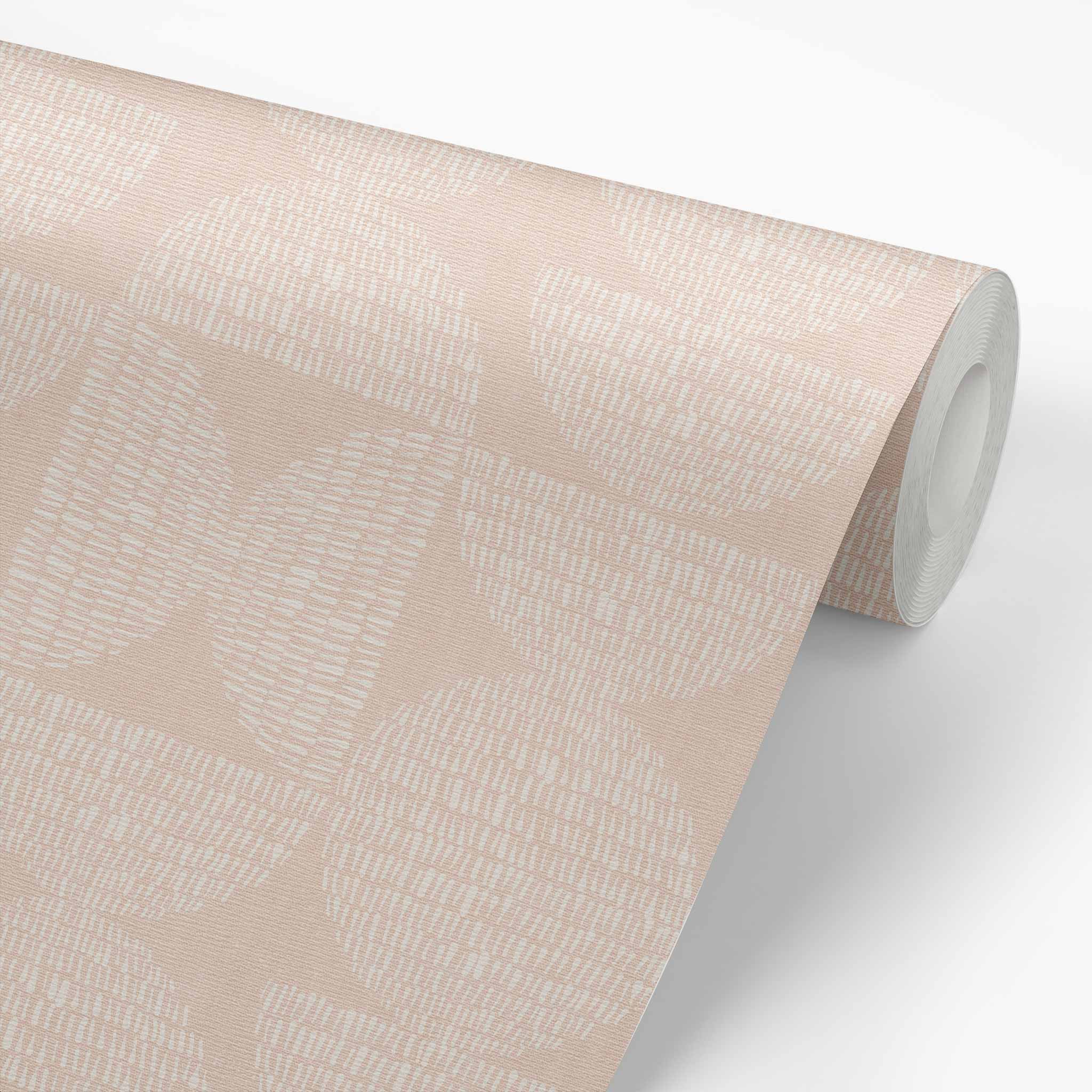 Half Circle Blocks Wallpaper - Pale Pink – Ayara Home