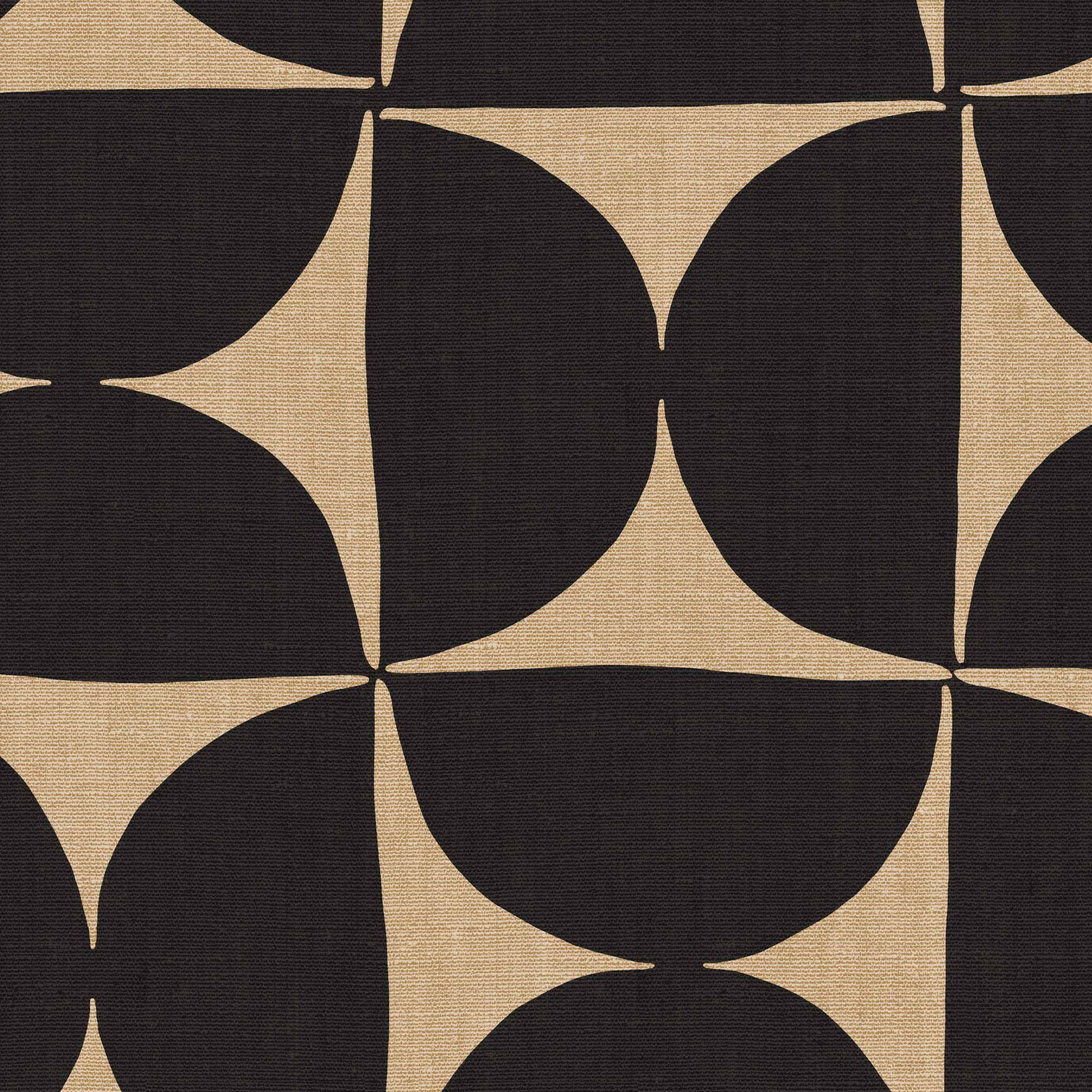 Half Circle Tile Wallpaper - Charcoal on Beige – Ayara Home