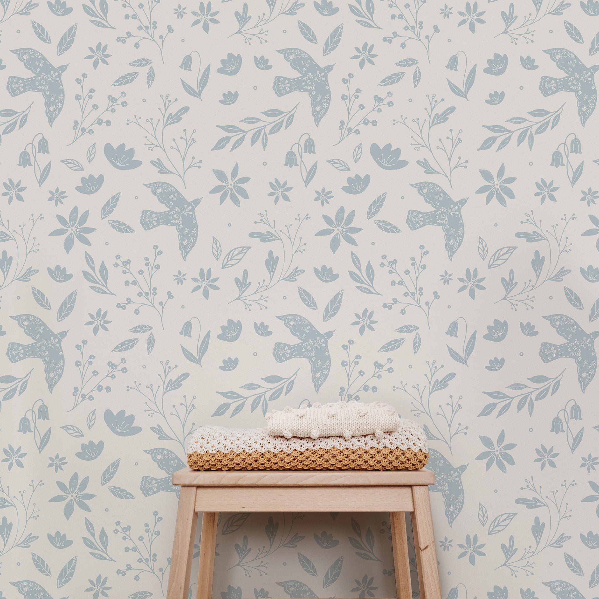 Dove of Peace Wallpaper - Blue – Ayara Home