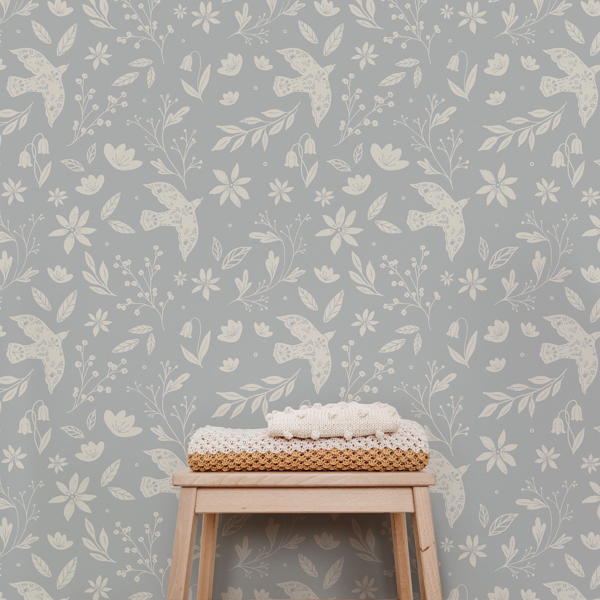Dove of Peace Wallpaper - Gray – Ayara Home