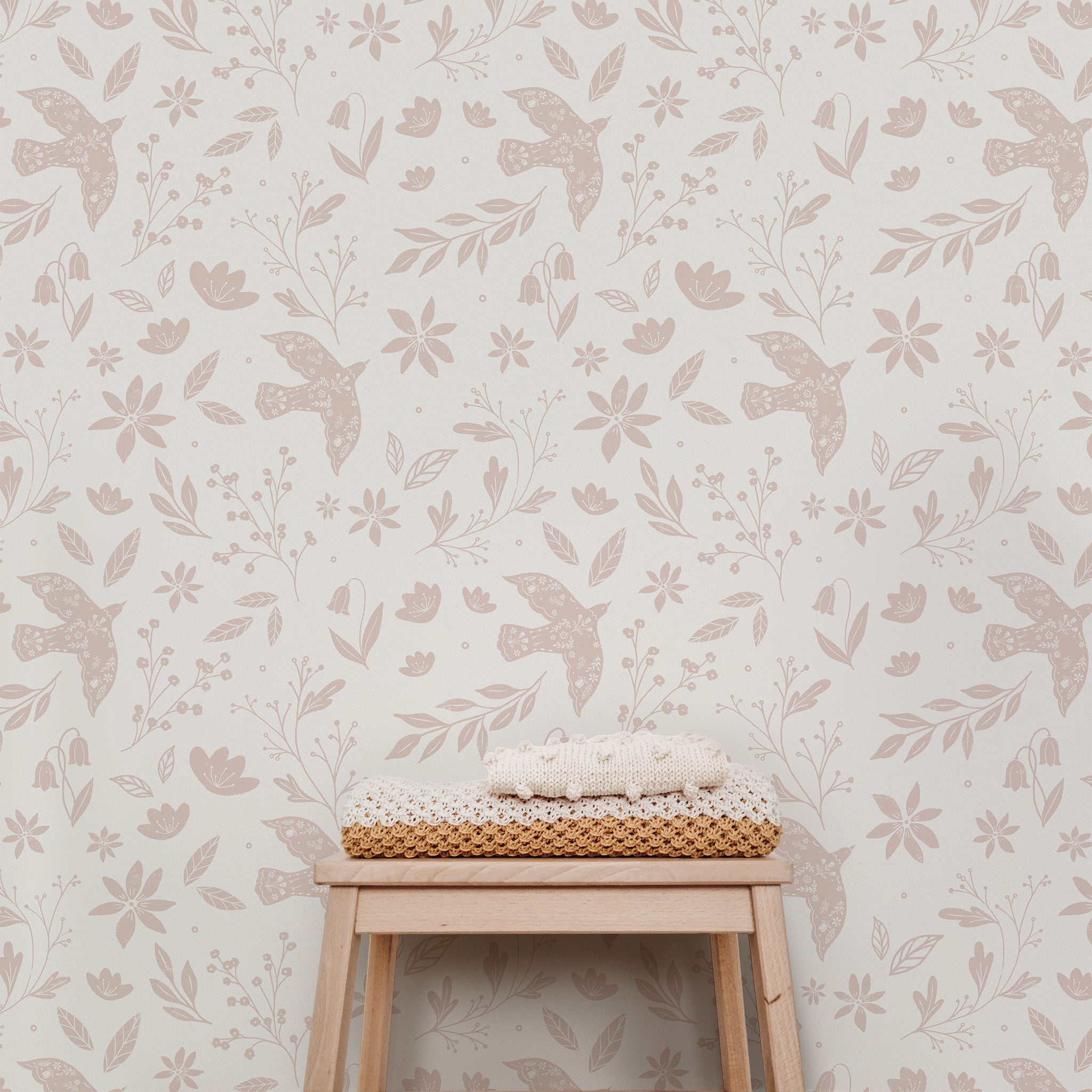 Dove of Peace Wallpaper - Pink – Ayara Home