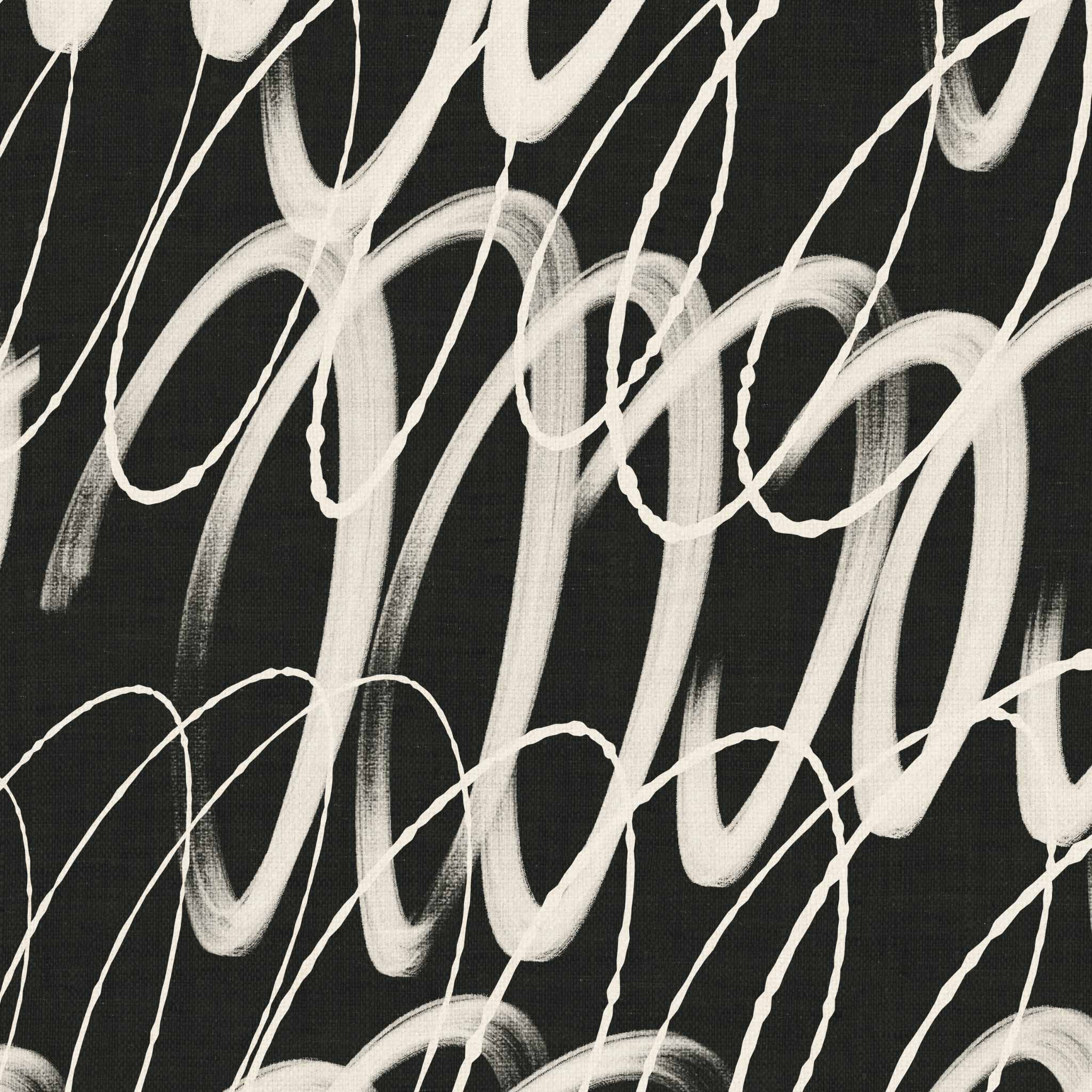 Mixed Squiggle Wallpaper - Black – Ayara Home