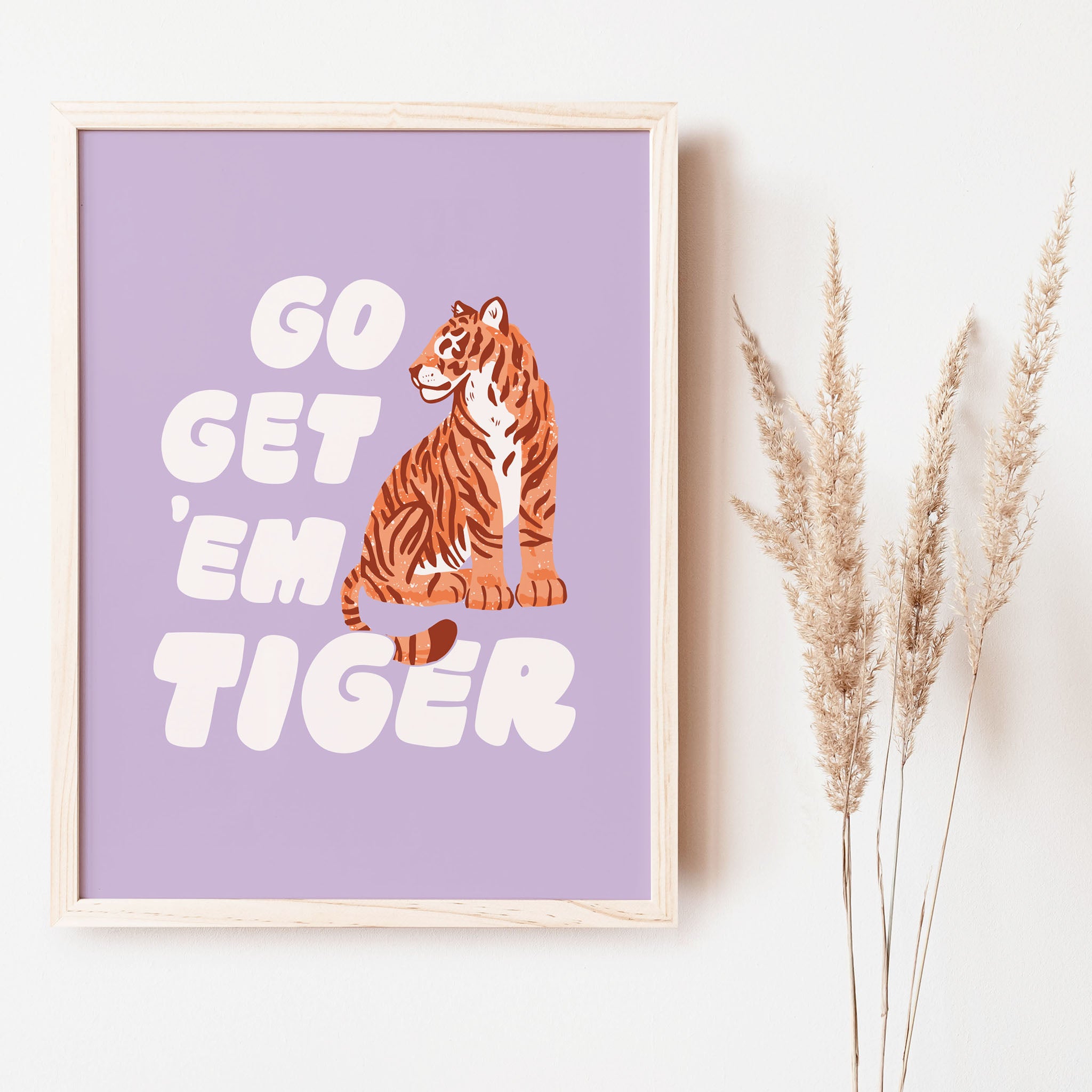 Go Get 'Em Tiger Art Print - Purple – Ayara Home
