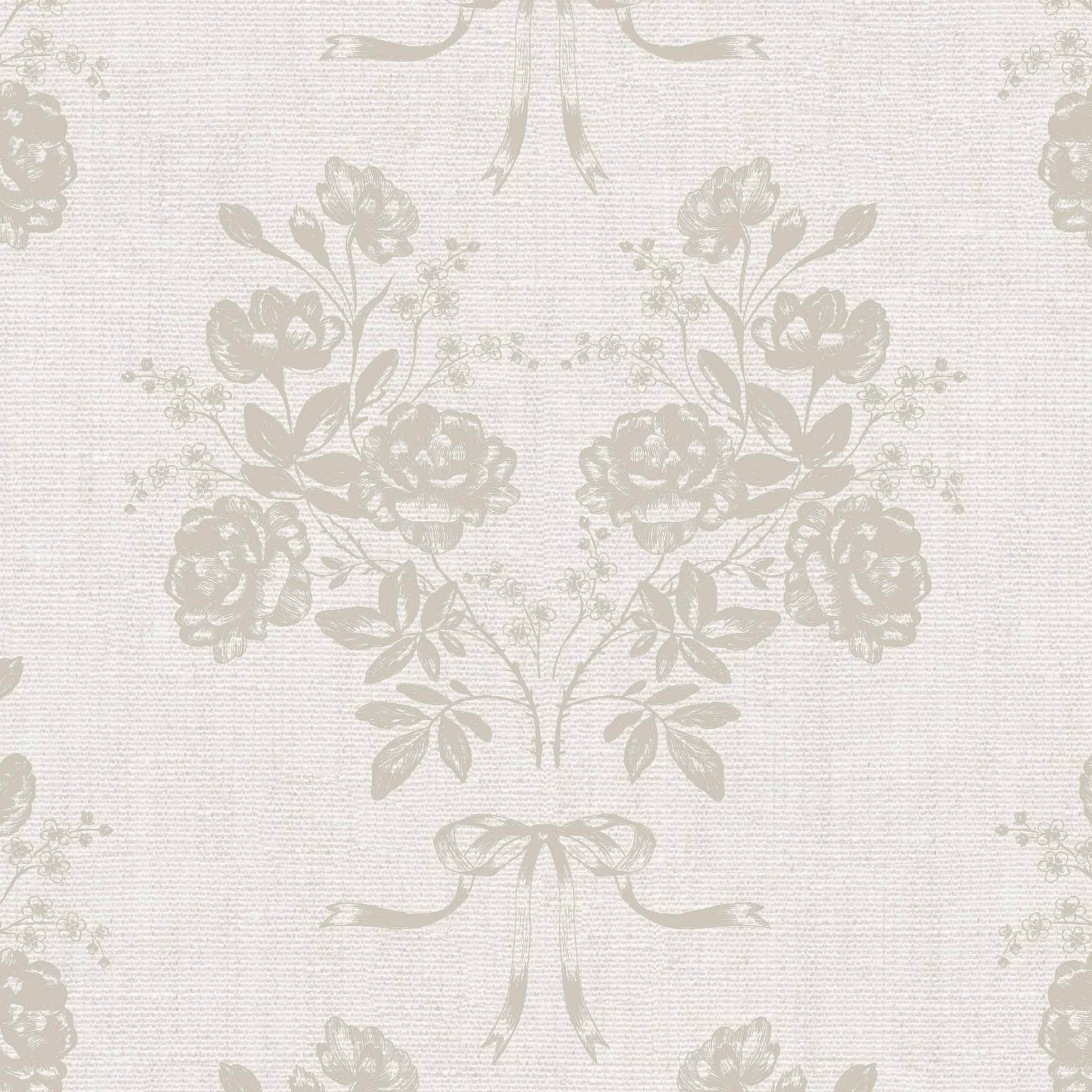 Roses and Ribbons Wallpaper - Off White – Ayara Home
