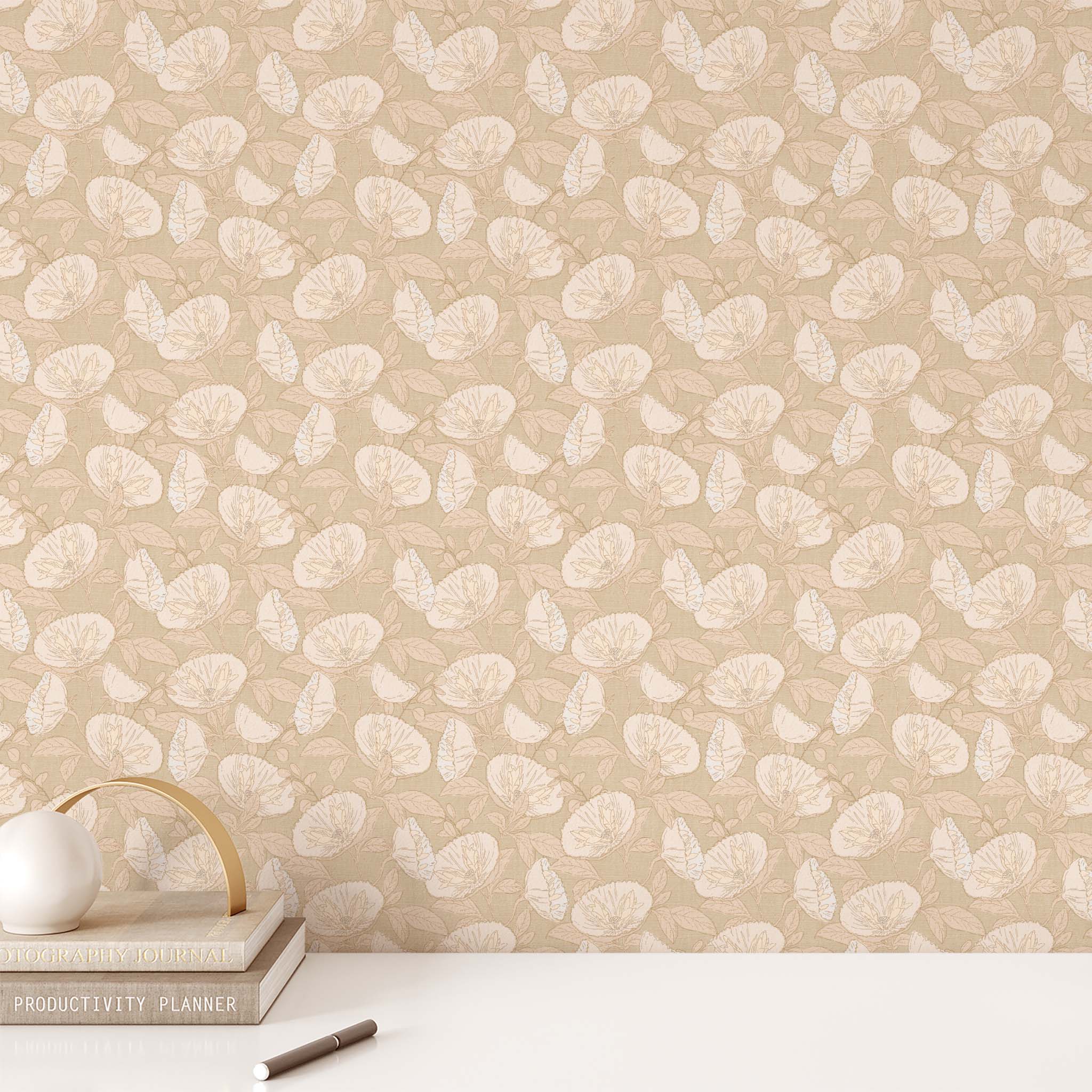 Spring Cosmos Wallpaper - Beige – Ayara Home