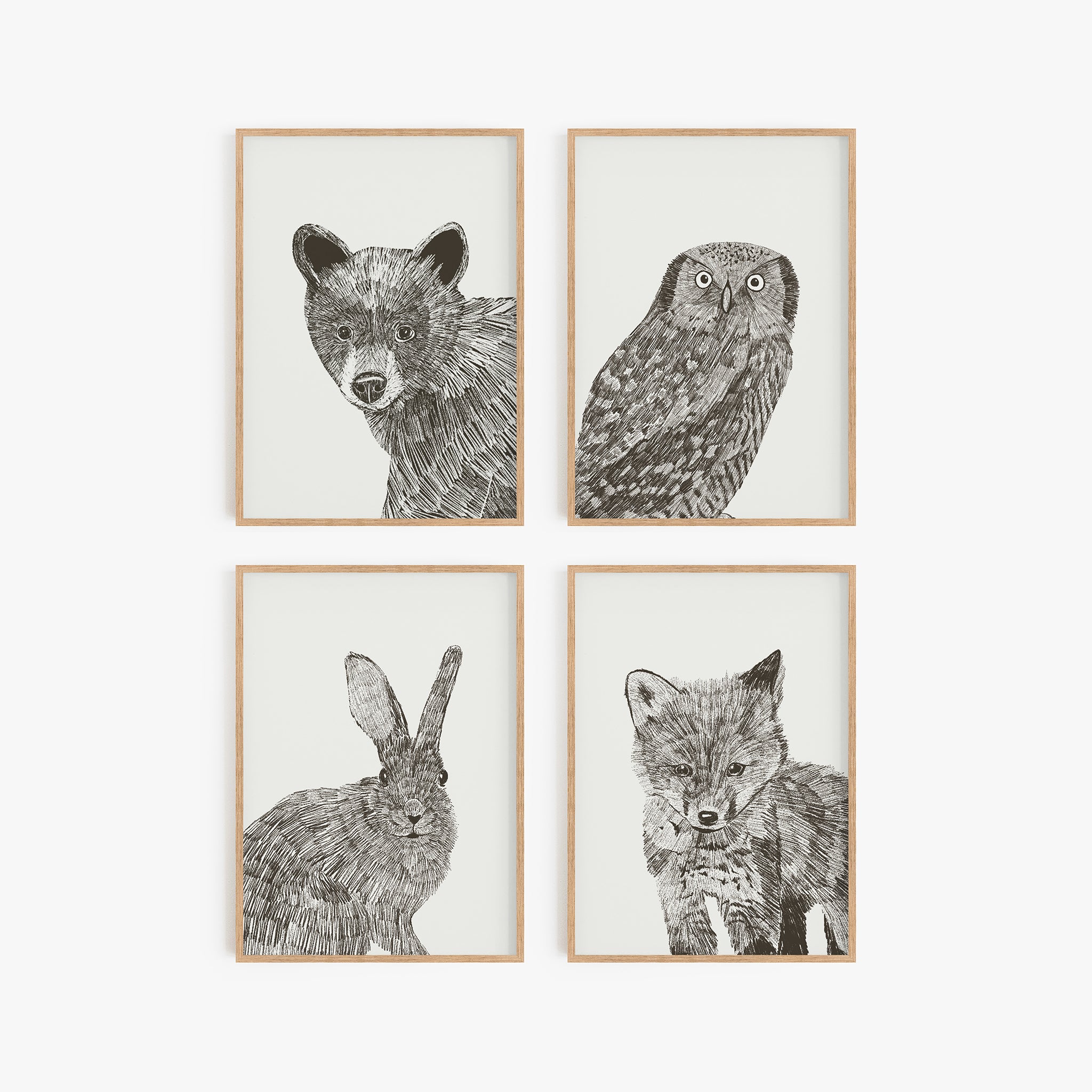 Woodland Animal Art Prints - Set of Four – Ayara Home