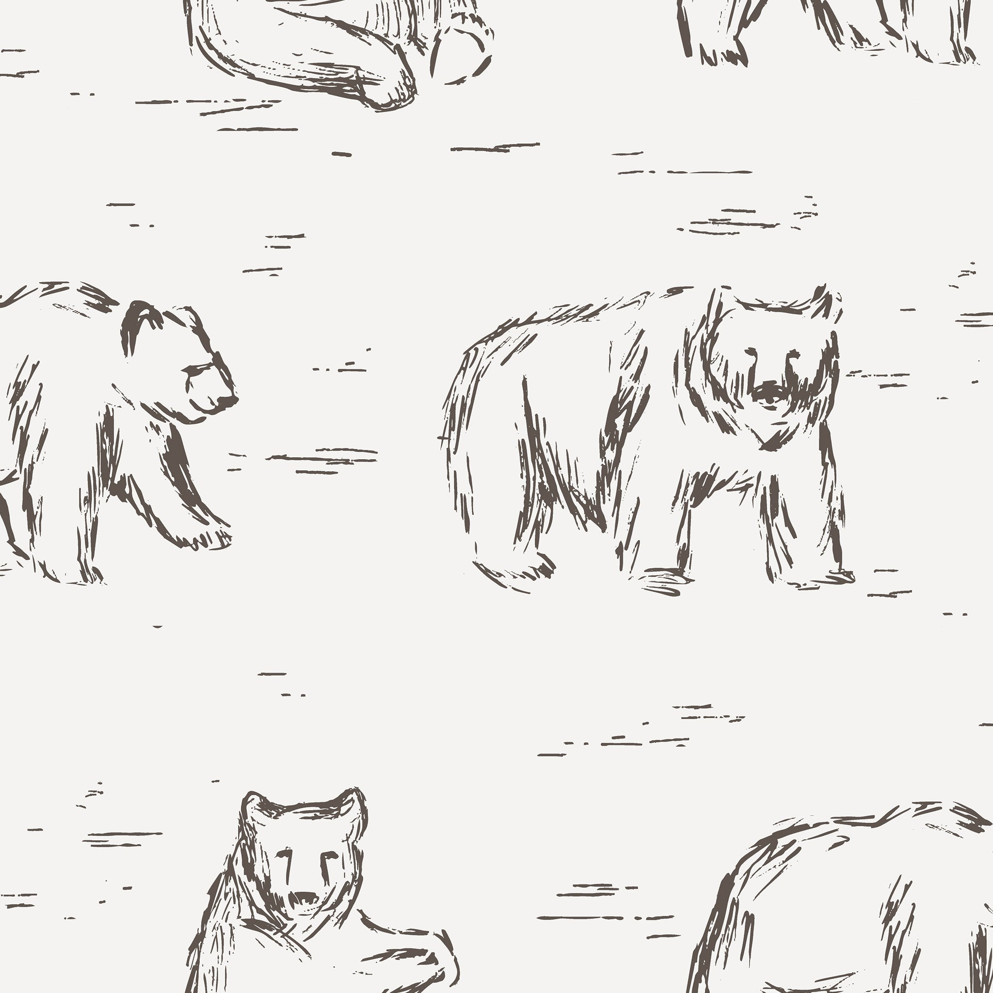 Bears Wallpaper - Brown and Cream – Ayara Home