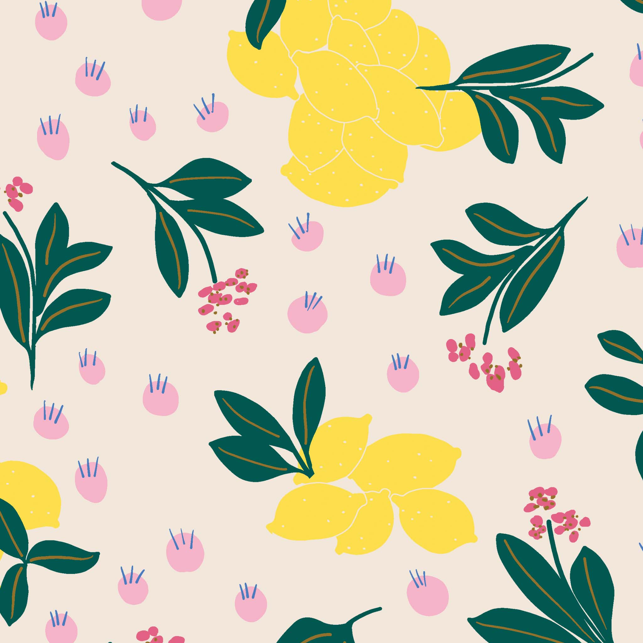 Summertime Lemons Wallpaper - Canary – Ayara Home