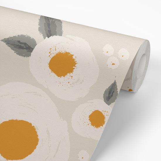Oversized Roses Wallpaper - Tan – Ayara Home