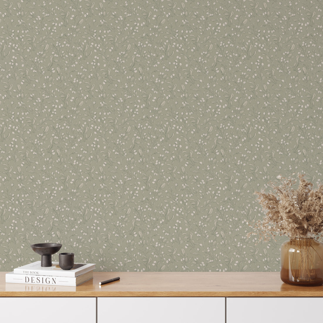 Berries Wallpaper - Dry Sage – Ayara Home