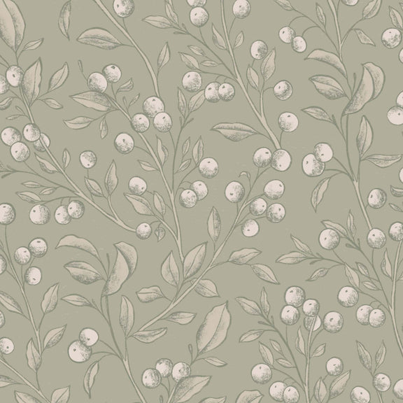 Berries Wallpaper - Dry Sage – Ayara Home