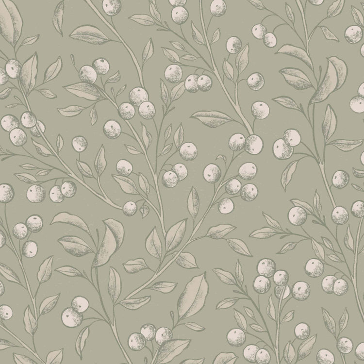 Berries Wallpaper - Dry Sage – Ayara Home