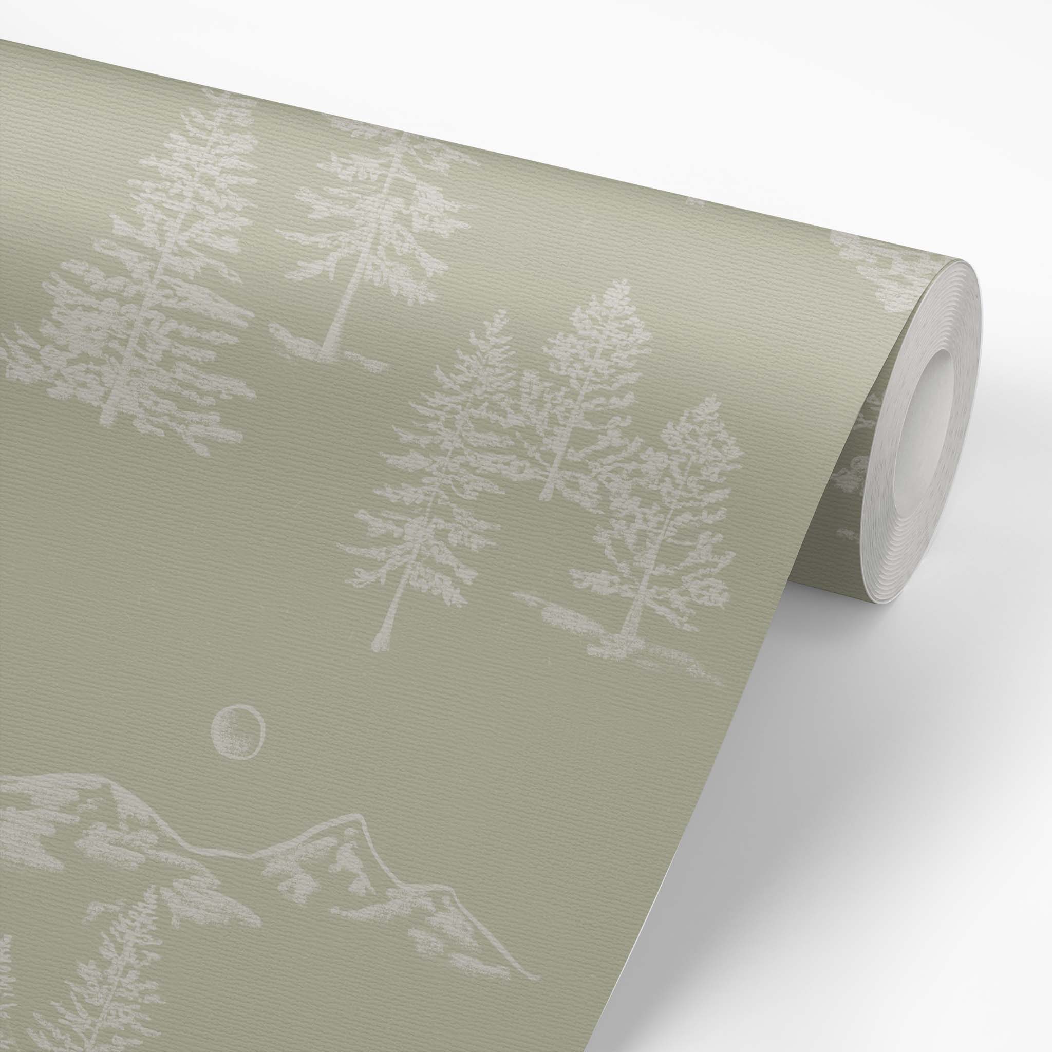 Mountain Green Wallpaper - Light Green – Ayara Home