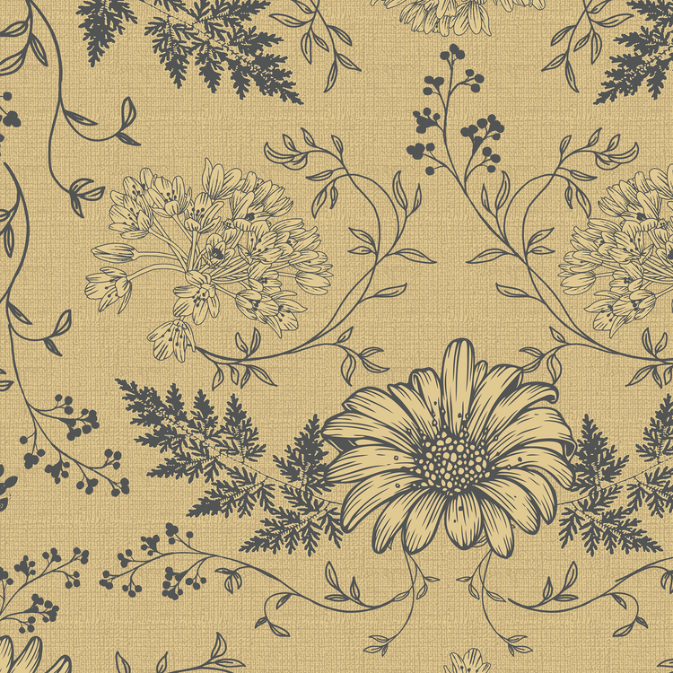 Toile Flowers Wallpaper - Gold – Ayara Home