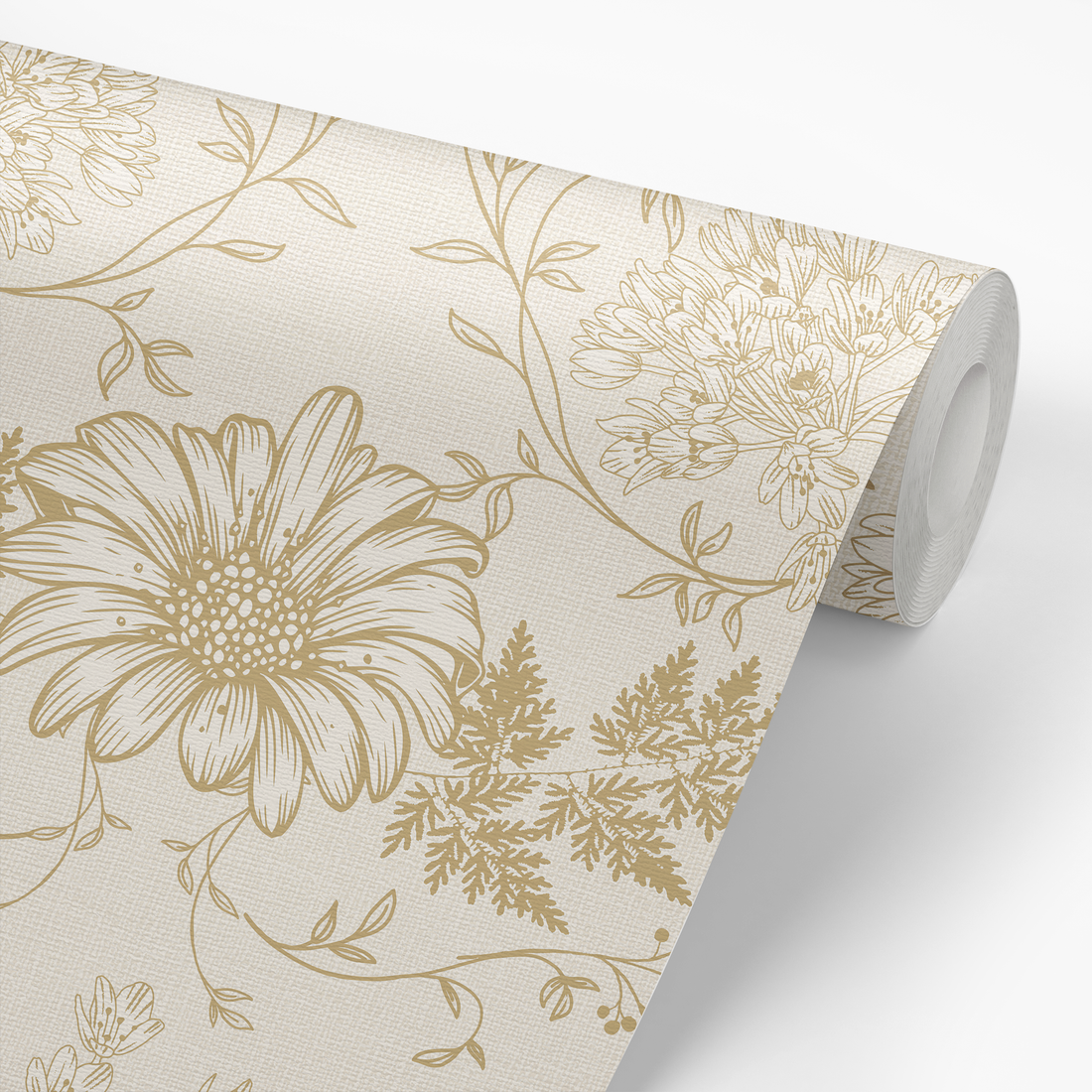 Toile Flowers Wallpaper - Tan – Ayara Home