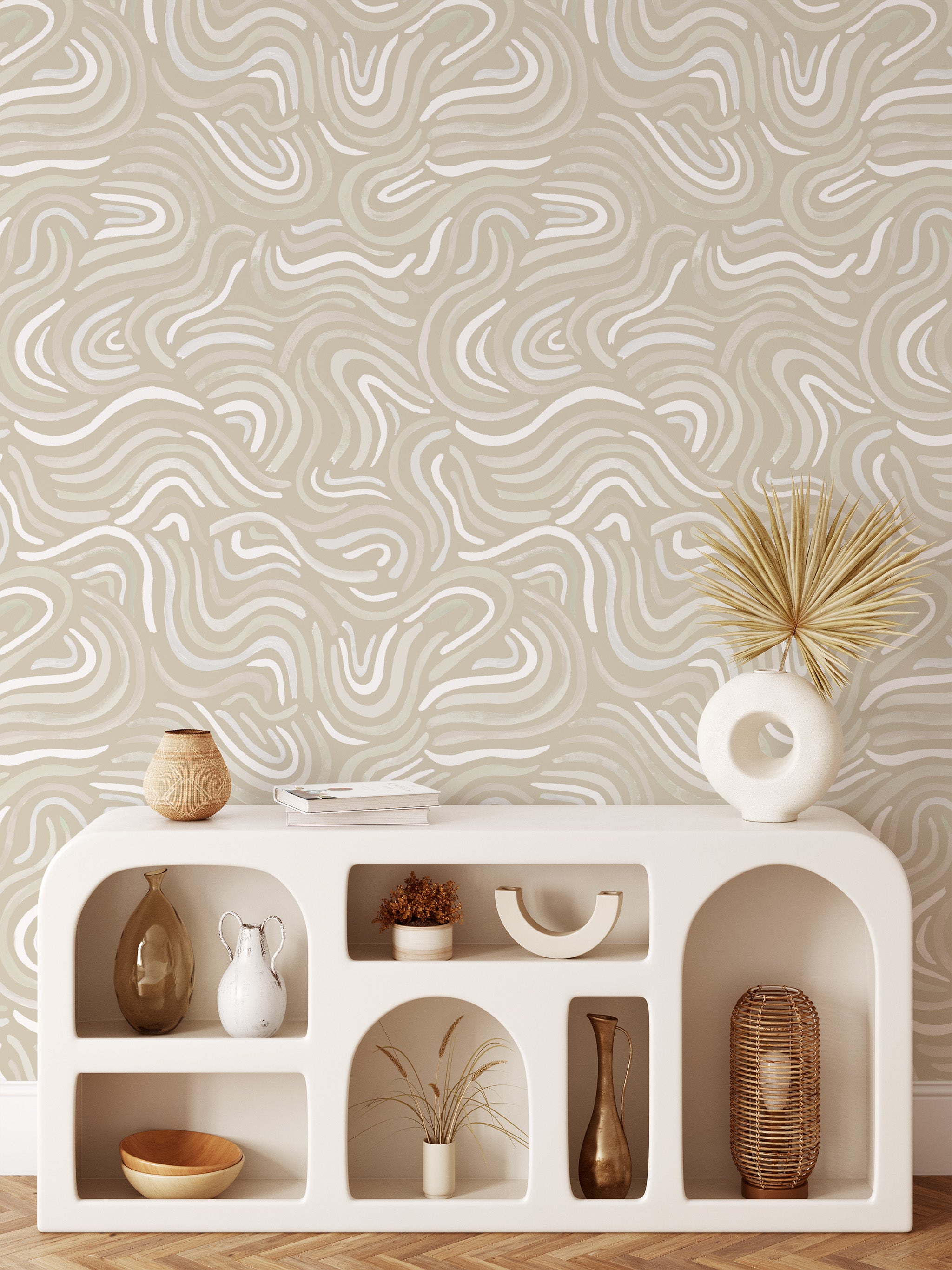 Modern Rainbow Wallpaper - Beige – Ayara Home